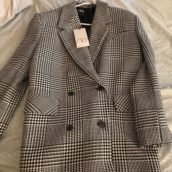 Zara | Jackets & Coats | Lastzara Oversized Houndstooth Blazer B ...